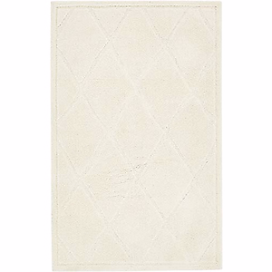 Rugs.com Lattice Shag Collection Rug – 5' x 8' Ivory Shag Rug Perfect for Living Rooms, Large Dining Rooms, Open Floorplans