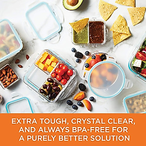 LOCK & LOCK Purely Better Tritan Container/Rectangle Food Storage Bin with Divider, 34 Ounce, Clear