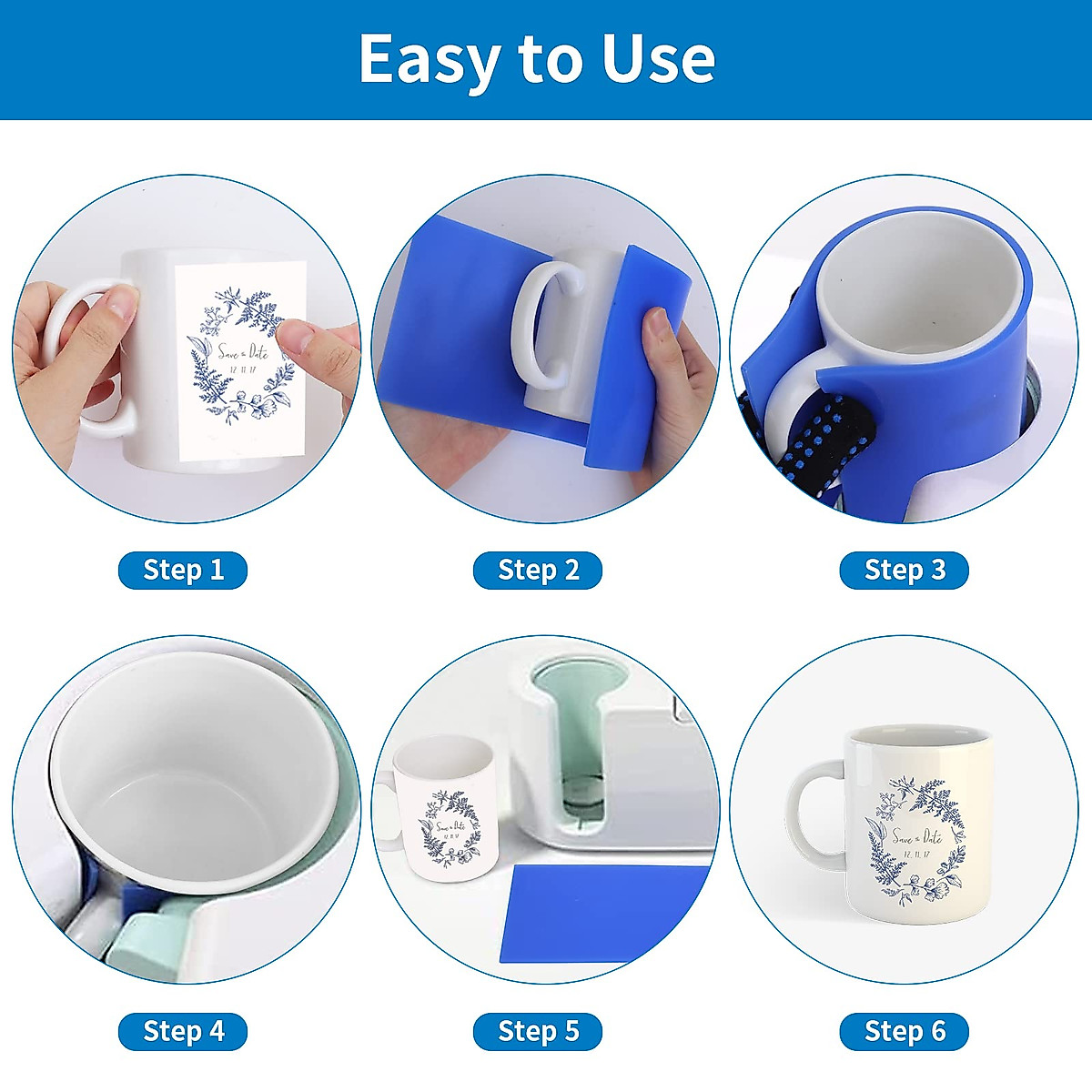 UCEC Sublimation Tumbler Wrap, Compatible with Cricut Mug Press, 10.9x4.7 Inch Silicone Sublimation Mug Tumbler Wrap for Cricut Mug Press Accessories, Suitable for Tumbler Heat Press Machine（3PCS