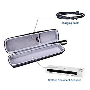 XANAD Hard Case for Brother DS-640 / DS-940DW/DS-740D / DS-720D/Doxie Go SE Duplex Compact Mobile Document Scanner(Light Gray)