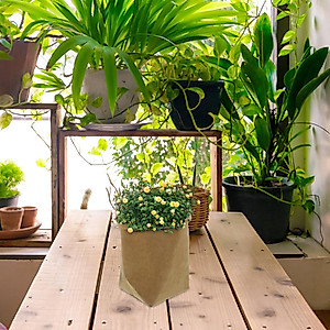 BESTOYARD 2pcs Bags for Planting Small Paper Bag Organizers Brown Paper for Leaves Refrigerator Containers Kraft Bags Plant Basket Paper Garden Ornament Container Decorations Washable