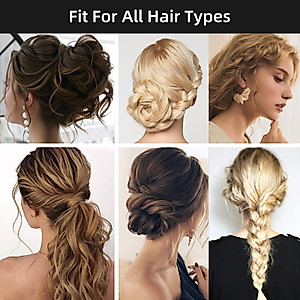 Lvyesea 400Pcs Hair Pins Kit, Including 100 Pcs U-Shaped 100 Pcs Bobby Pin and 200 Pcs Hair Rubber Bands with Storage Box Hair Pins for All Hair Types (Black, Gold)