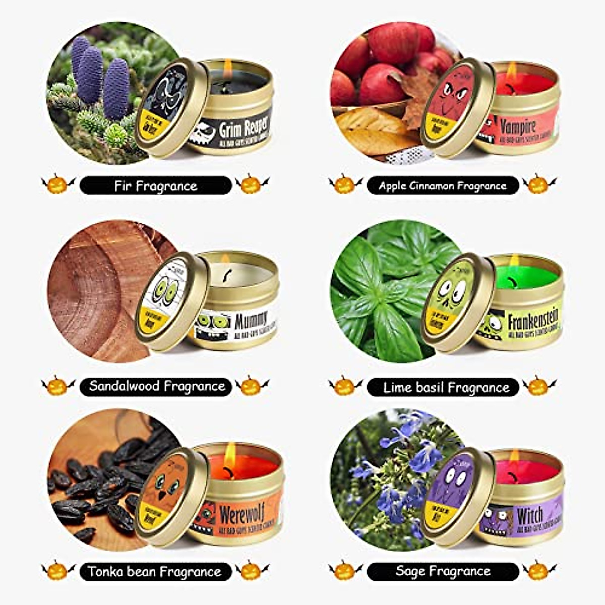 6 Pack Candles for Home Scented Aromatherapy Candles Gifts Set for Women Soy Wax Long Lasting Tin Can Jar Candles Gfit for Men, Women, Easter, Mother's Day, Holiday, Birthday, Present