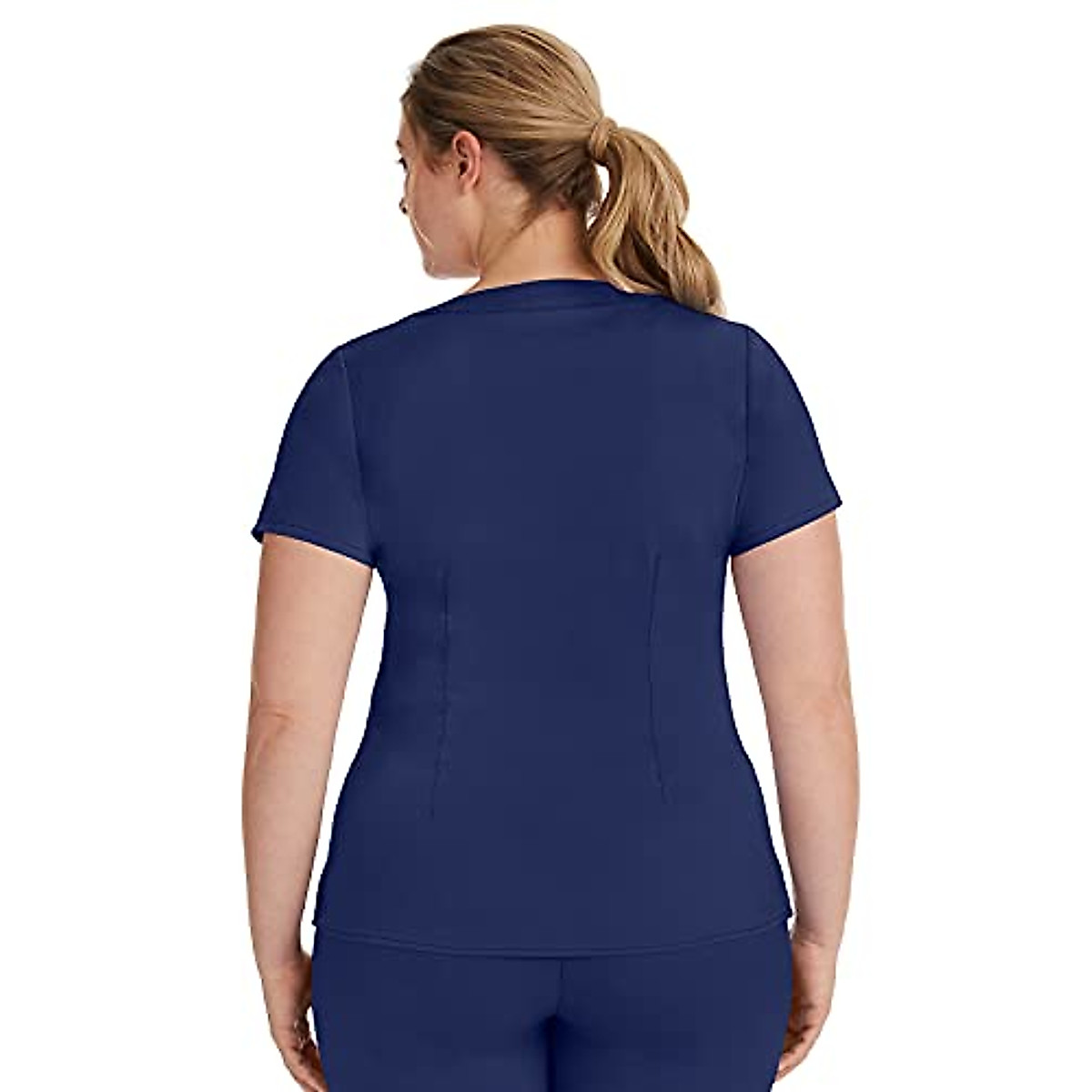 Healing Hands Scrubs for Women Mock Wrap Neck Top 2 Pocket Purple Label Women's Scrub Top 2172 Jordan Navy L