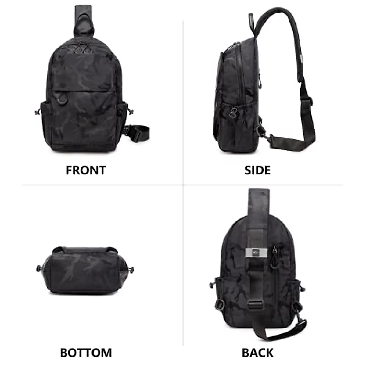CANTLOR Men Small Sling Bag Crossbody Backpack Travel Daypacks Chest Pack Lightweight Outdoor Shoulder Bag One Strap