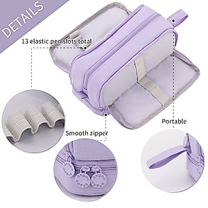 CICIMELON Large Capacity Pen Pencil Case with 4 Compartments, Multi-Slot Pencil Pouch Bag Aesthetic School Supplies Organizer for Teen Girls, Women, Adults (Purple)