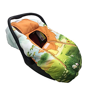 Cute Cartoon Infant Car Seat Covers, Soft Warm Breathable and Windproof Canopy for Baby Car Seat (Cute Lion)