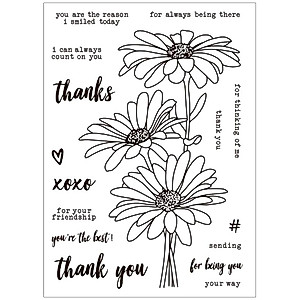 Lottoy Cute Chamomile Silicone Clear Stamp and Die Sets for Card Making, DIY Embossing Photo Album Decorative Craft