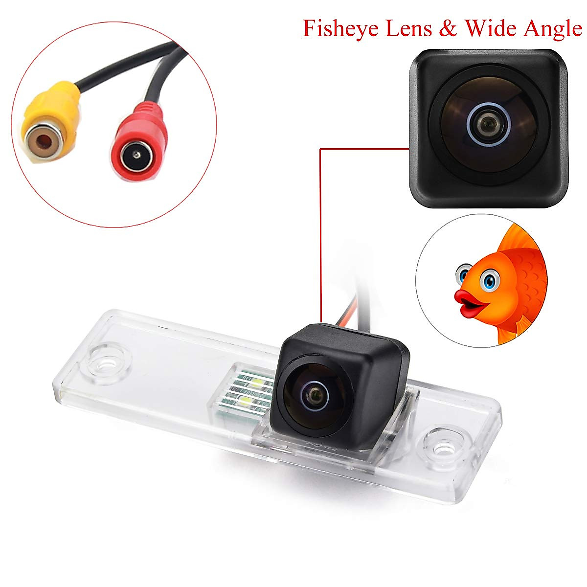 aSATAH Fisheye Lens Car Rear View Camera for Toyota 4Runner/Hilux Surf 2002~2010/Toyota Fortuner SW4 /Toyota Innova & Waterproof and Shockproof Reversing Backup Camera (Fisheye Lens)