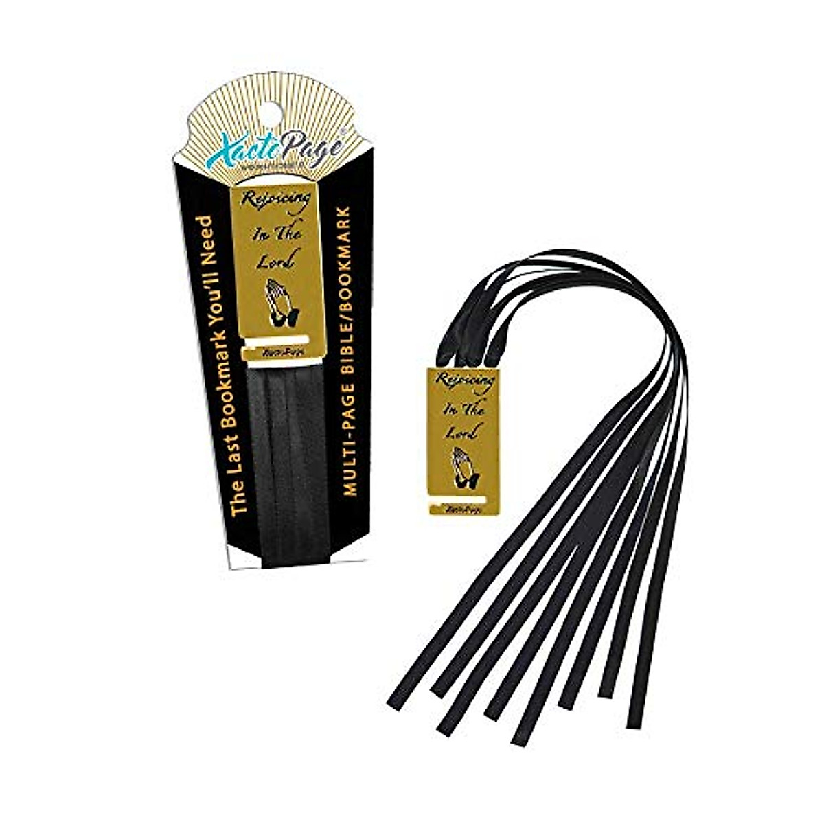 Bookmark for Bible or any Book with 8 Black Ribbons Multi Page Marker