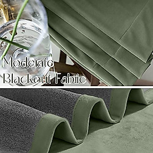 COLLACT Sage Green Velvet Curtains 96 Inches Long Blackout Curtains for Bedroom Living Room Darkening Thermal Insulated Rod Pocket Luxury Soft Window Drapes 2 Panels