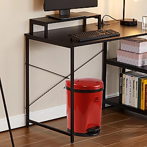 Leendines 1 Pack Trash Can with Foot Pedal, 3 Gallons Garbage Bin with Lid, Red