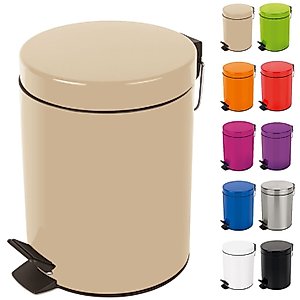 Spirella Cosmetic Bin Sydney Beige Trash Bin Pedal Bin - 3 litres - with Removable Inner bin