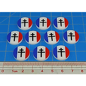 LITKO World War Two Miniature Wargames National Faction Token Game Pieces Compatible with Bolt Action (10) (Free France)