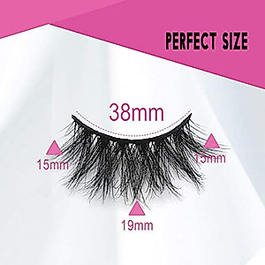 SWINGINGHAIR Lashes, 3D Eyelashes 19mm Natural False Eyelashes Siberian 3D Lashes Natural Look Eyelashes Hand-made Fluffy Volume Lashes 1 Pair