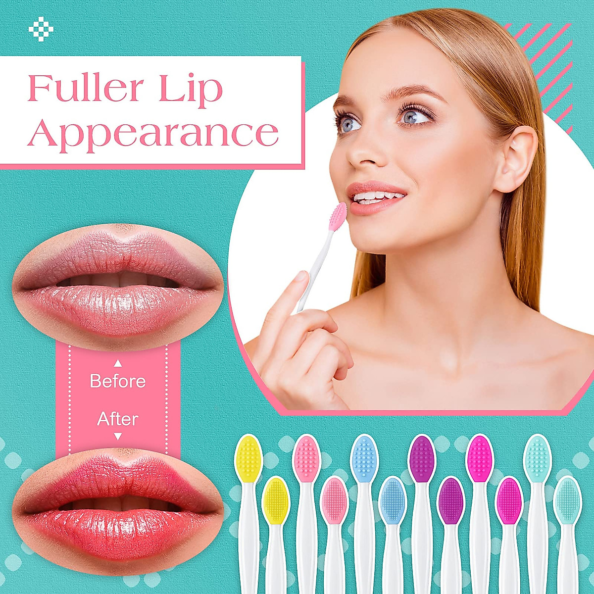 100 Pieces Lip Scrub Brushes Double Sided Silicone Exfoliating Lip Brush with Container Soft Silicone Face Lips Cleaning Tool Silicone Lip Scrubber for Plump Smoother Lip Appearance Multi-colored