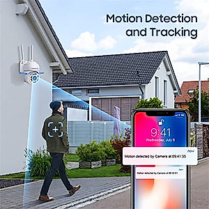 INQMEGA Security Camera Outdoor, 1080P Wireless WiFi IP Camera Home Security System 360° View,Motion Detection, auto Tracking,Two Way Talk,Full Color Night Vision