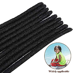 Noverlife 10 Strands 20cm/7.87" Black Backcomb Twisted Dreadlock Extensions, Single End Synthetic Dreadlocks Accessories, Jamaica Punk Hip-Hop Reggae Hair Braiding Wigs Faux Locs Dreads for Men Women