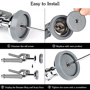 3 Pack Commercial Spray Valve Repair Kit for Most Commercial Sink Pre-Rinse Sprayer Spray Face Bumper and Screw Repair Part 1.42 GPM, Grey