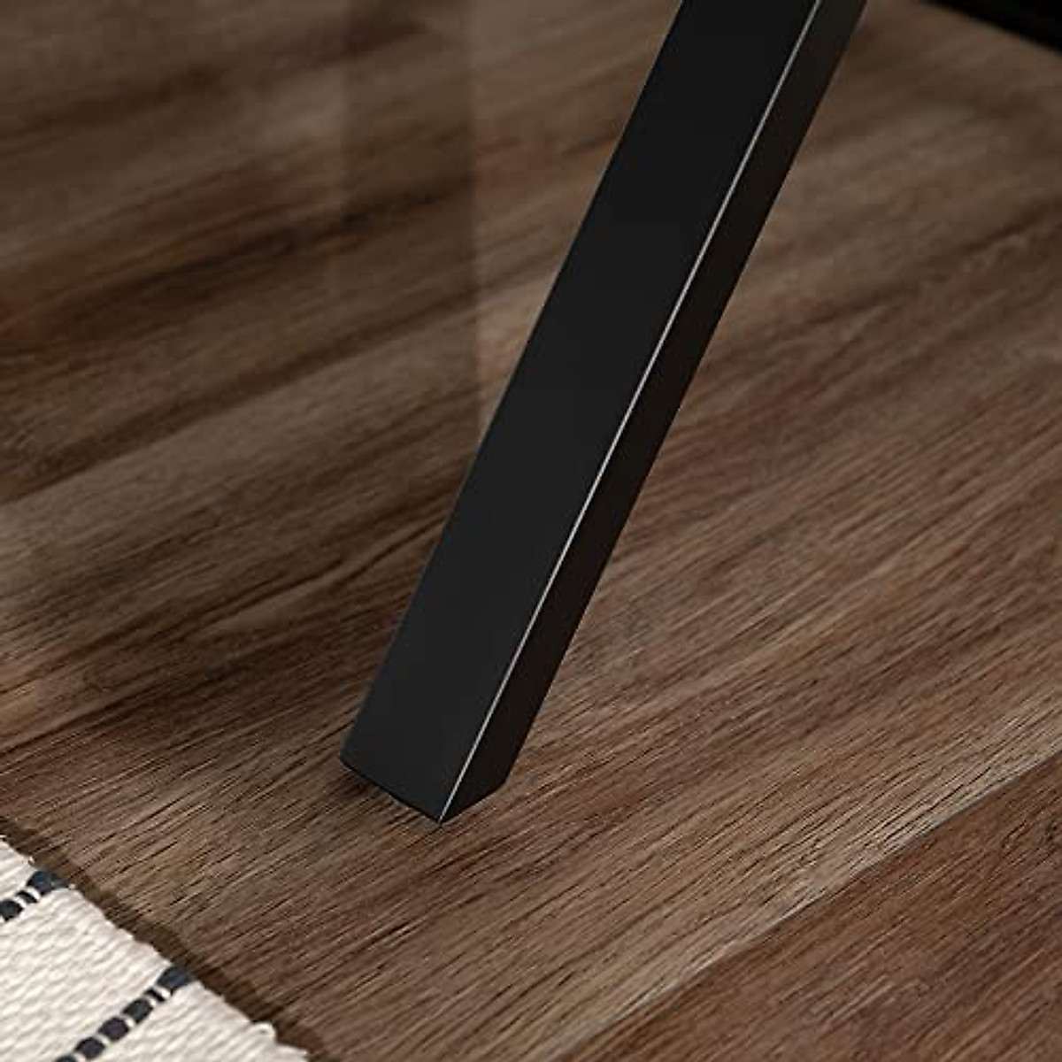 Walker Edison Wright Modern X Leg Glass Top Corner Gaming Desk, 51 Inch, Black