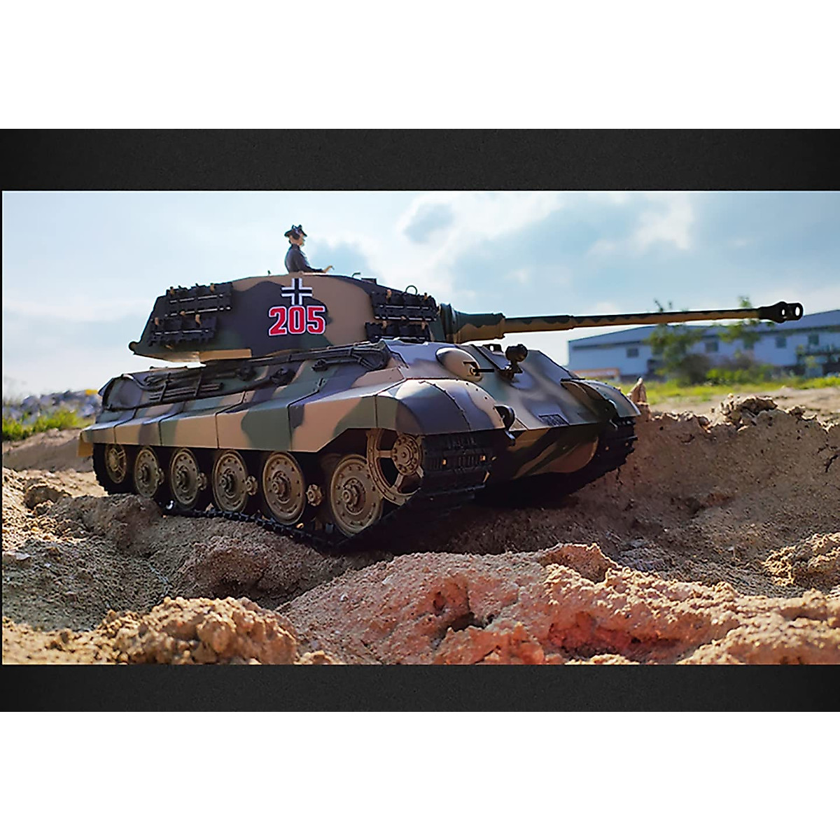 Ssccgym Remote Control Tank 3888A German Tiger King Heavy RC Battle War Military Vehicle Metal Steel Wave Box Simulation Smoke Shooting Sound Effect Collection Model (Upgraded version)