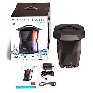 NUVELON NF15A1-BTM Portable Bluetooth Speaker with lights, Nuvelon Flare Multi Sync wireless speaker with Ambient lighting and Rhythm light pulsing LED lights, Aux input, Bluetooth v4.2