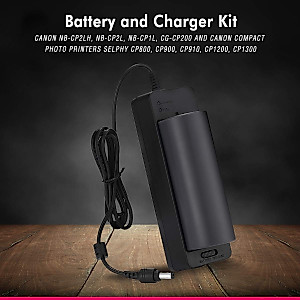 XPIX Battery and Charger Kit for Canon NB-CP2LH, NB-CP2L, NB-CP1L Battery CG-CP200 Charger Adapter for Canon Compact Photo Printers SELPHY CP800, CP900, CP910, CP1200, CP1300, CP1500