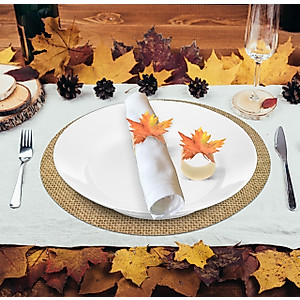 Gift Boutique 100 Pieces Thanksgiving Paper Rings Harvest Maple Leaves Napkin Ring Holders Fall Band for Autumn Home Kitchen Dining Table Holiday Dinner Wedding Party Supplies Table Decorations