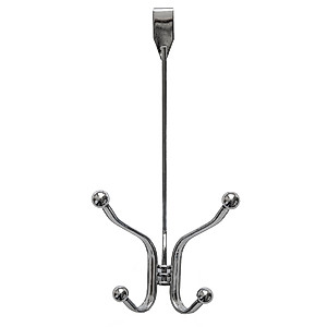 Splash Home Tango Over The Door Rack Accessory Organizer, 12" x 3" x 5", Chrome