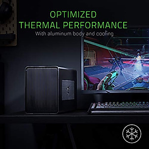 Razer Core X Aluminum External GPU Enclosure (eGPU): Compatible with Windows & MacOS Thunderbolt 3 Laptops, NVIDIA/AMD PCIe Support, 650W PSU, Classic Black