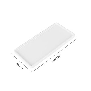 Yardwe 3pcs Rectangular Ceramic Tray White Vanity Tray Marble Dish Set Japanese Decor Ceramic Bathroom Tray Vanity Trays for Bathroom Ornate Tray Ceramic Storage Tray Toilet Tray Make up