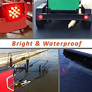 CZC AUTO 12V LED Submersible Trailer Tail Light Kit for Under 80 Inch Boat Trailer Marine with 18G Pure Copper Wiring Harness Kit (Exclusive Trailer Light kit)