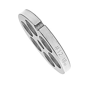 #12 Stainless Steel Meat Grinder Plate Discs Blades for Kitchenaid Mixer FGA Food Chopper and Hobart, LEM, Cabelas, Weston, MTN Meat Grinders