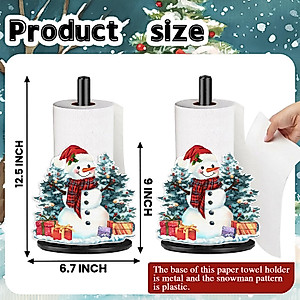 Snowman Paper Towel Holder, Christmas Decoration for Kitchen Home Bathroom, Metal Stand Paper Towel Holder Stand Large, Fall Towels Paper Holder for Countertops Farmhouse Decor