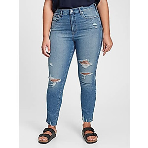 GAP Womens High Rise Vintage Slim Fit Jeans, Medium Rock, 29 Regular US