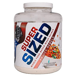 'Merica Labz Super Sized Whole Food Based Mass Gainer with 46g of Protein, Includes Digestive Enyzmes for Easy Digestion, 5 lbs (Fruity Rebels)