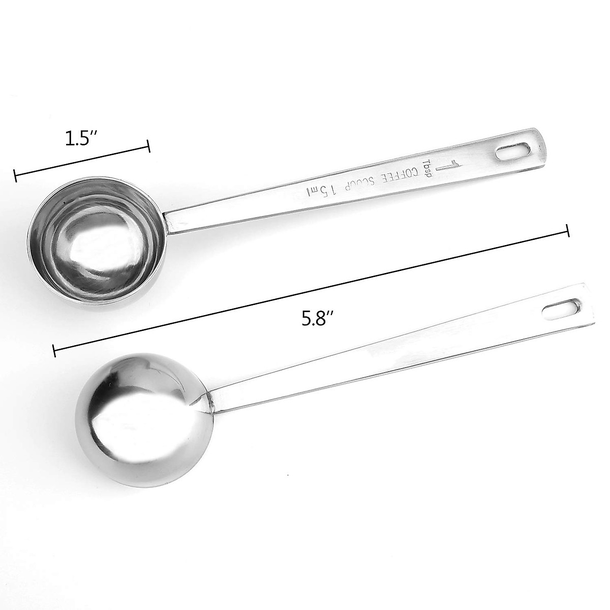 Hedume 9 Pack Coffee Scoop, 304 Stainless Steel Coffee Measuring Scoop 1 Tablespoon, Long Handle Spoon for Coffee, Milk Powder, Fruit Powder