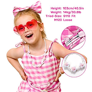 Golray 7pcs Girls Plaid Costume Dress Sweet Slip Dress with Accessories Movie Outfit Birthday Halloween Costume Girl Dress up Clothes for Play