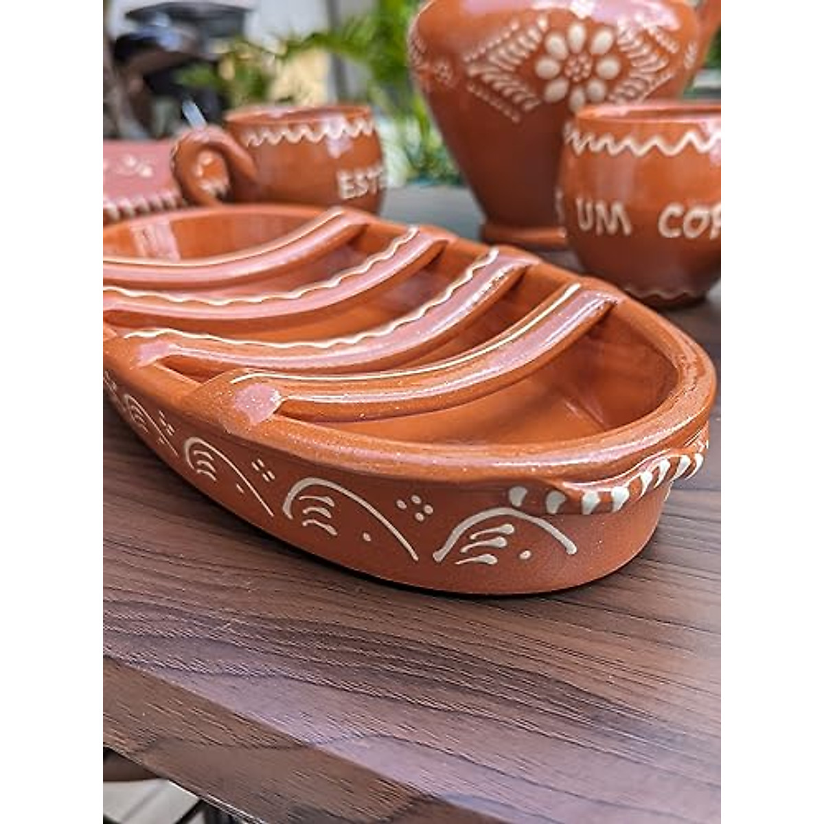 Large Traditional Portuguese Pottery Terracotta Clay Sausage Roaster Made in Portugal