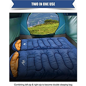 Sleeping Bags for Adults, AYAMAYA Backpacking Sleeping Bag Lightweight Compact Wearable Sleeping Bags with Arm Holes,2 Double Person Camping Gear for Cold Weather Hiking Family 3 Season