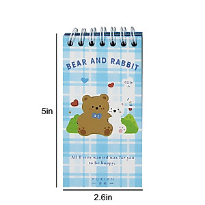 ANKOMINA 50 Sheets Cute Bear Sticker Spiral Book Small Cartoon Animal Decorative Stickers Korean Stationery for DIY,Journal,Scrapbooking,Laptop,Phone,Luggage,Water Bottle