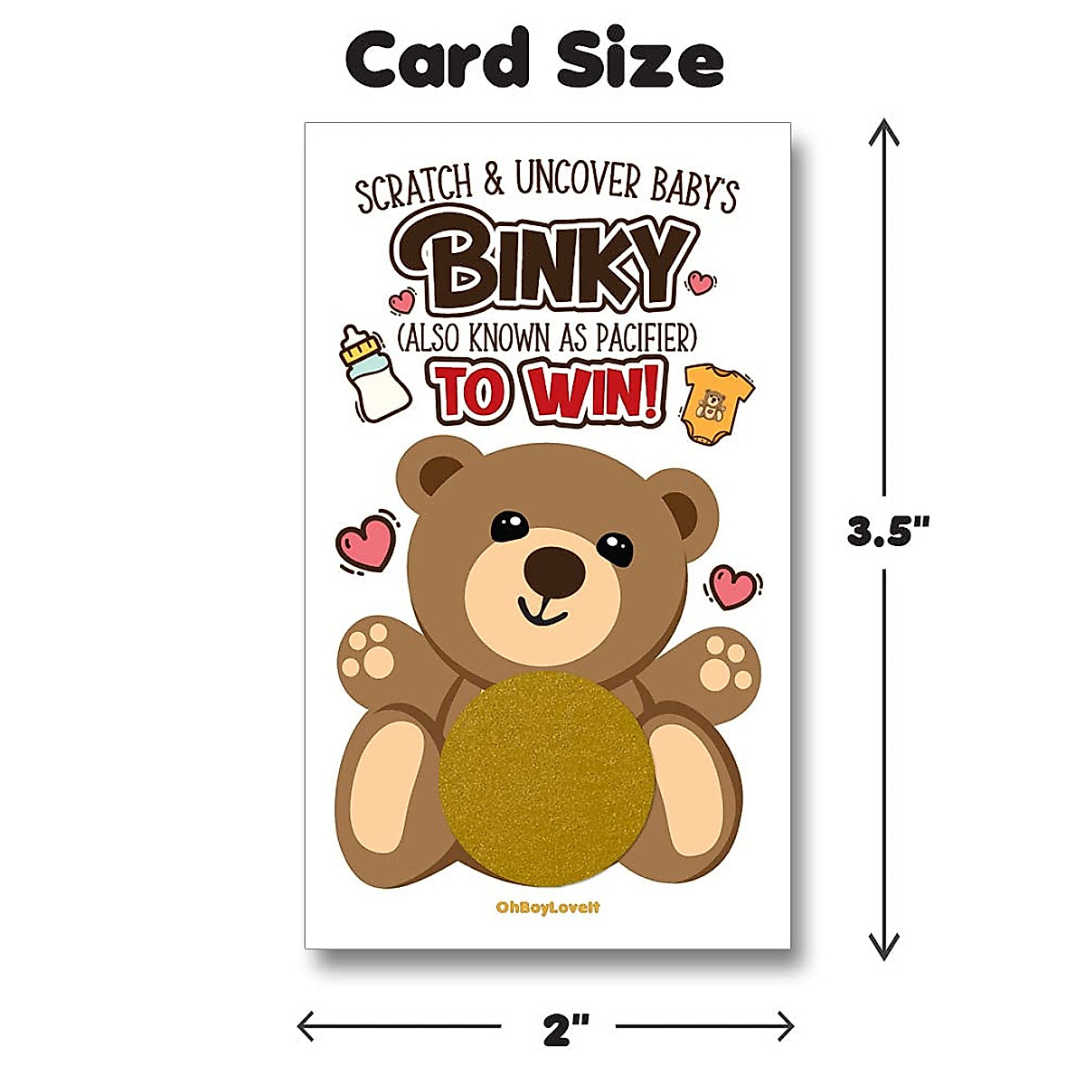 Oh Boy Love It Baby Shower Scratch Off Game (Teddy)