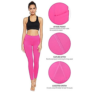 Auu High Waisted Leggings with Pockets Workout Leggings for Women Stretch Yoga Pants Buttery Soft