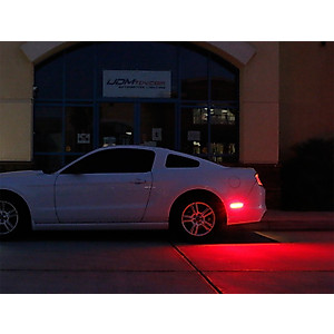 iJDMTOY Smoked Lens Red Full LED Rear Side Marker Light Kit Compatible With 2005-09 Ford Mustang, Powered by 54-SMD LED, Replace OEM Back Sidemarker Lamps