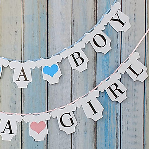 CoolerthingsDG, its a Boy or its a Gril banner " Christening Baby Shower Garland Decoration, gender reveal banner, Baby Shower Decorations Boy or Girl Banner Gender Reveal Bunting Flag Baby