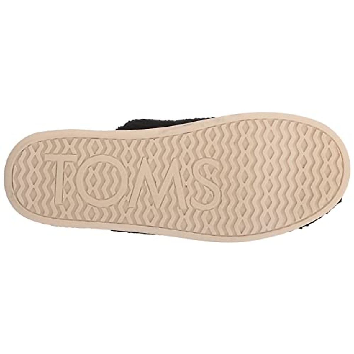 TOMS Men's Harbor Slipper, Black Faux Shearling, 10.5