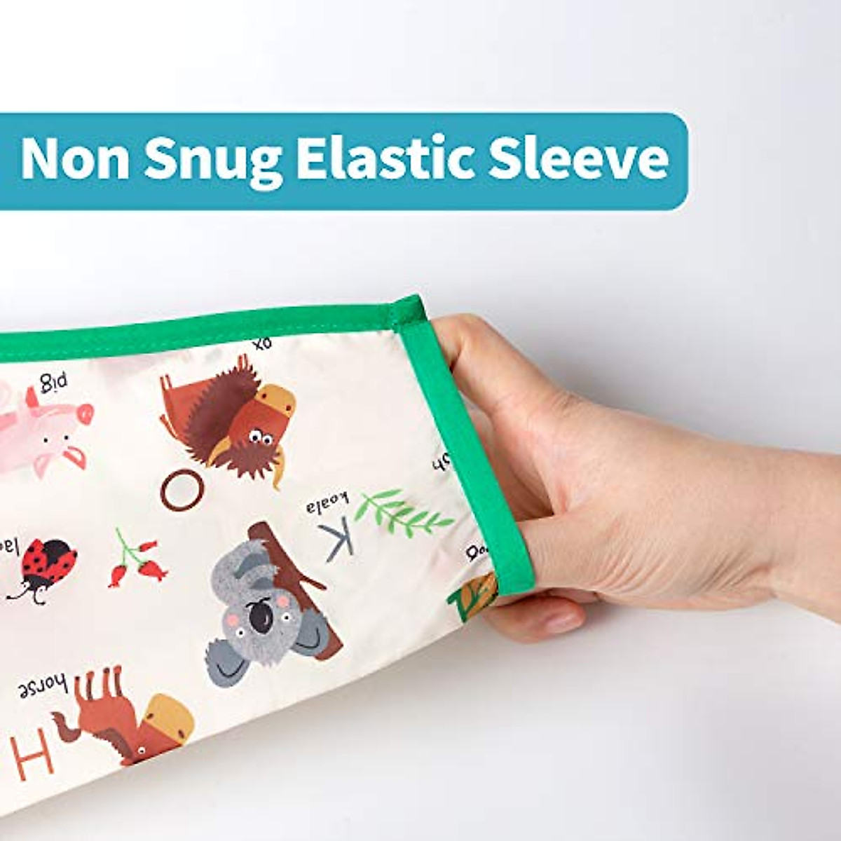 3 Pcs Waterproof Baby Bibs | Long Sleeves Weaning Smock Bib with Food Catcher Pocket for Toddler Eating | Baby Led Weaning | Full Cover Wearable Sleeved Bibs Shirt Apron Set | 6-24 Months