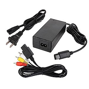 Power Cord for Gamecube, AC Power Supply for Gamecube, Power Adapter and AV Cable for Gamecube Set, Compatible with Nintendo Gamecube NGC System