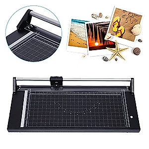 24 Inch Commercial Manual Precision Rotary Paper Trimmer Cutter,Heavy Duty,Smart Cut for Photo Paper, Film, Art Paper Jam, Office Paper, Thin Plastic Soft Board, PVC,Cutting Table 80x31.5cm