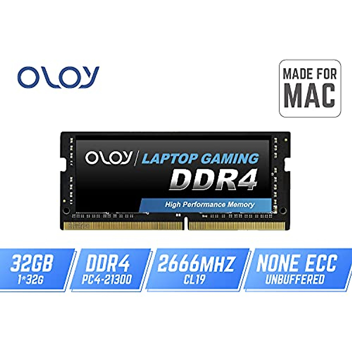 OLOy DDR4 RAM 32GB (1x32GB) 2400 MHz CL17 1.2V 260-Pin Laptop SODIMM Upgrade for 2017 iMac 27-inch with Retina 5K Display (MD4S322417MZSC)